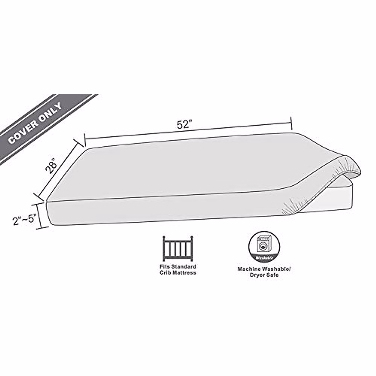 BlueSnail Super Soft Stretchy Fitted Crib Bed Sheet for Standard Crib and Toddler Mattress (Gray)