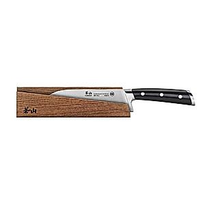 Cangshan TS Series 1020687 Swedish 14C28N Steel Forged 7-Inch Santoku Knife and Wood Sheath Set