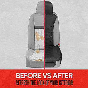 Motor Trend LuxeFit Black Seat Cover for Cars Trucks Van SUV (1 Piece), Premium Faux Leather Car Seat Cover, Easy to Install Automotive Seat Cover with Storage Pockets, Fits Most Vehicles