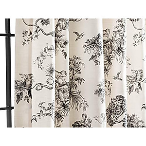 Maison d' Hermine Tailored Curtain 100% Cotton Easter One Panel 50"x108" Curtains, Easy Hanging with a Rod Pocket & Loop for Living Rooms Bedrooms Offices, Bonobo - Grey - Spring/Summer