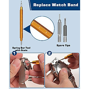 Vastar Watch Repair Kit, Watch Battery Replacement Tool Kit, Watch Link Removal Tool Kit, Watch Band Link Pin Tool Set with Carrying Case