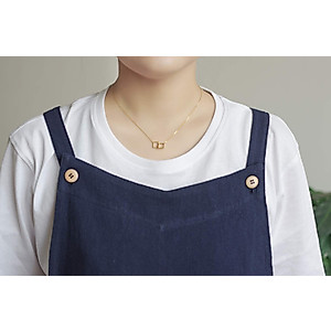 BBYBBS Adjustable Kitchen Apron Japan Style Cotton Linen with 2 Pockets Pinafore Apron For Women,Chef,Waitress,Hairstylist Fits for Grill,BBQ,Paint Cross Back H Shoulder Straps (Army Green)