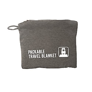 GForce Jersey Knit Travel Blanket| Packable| Fits Over Handle | Soft| Easy to Travel| Grey | Travel | Bag | Blanket |
