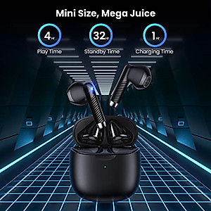 Wireless Earbuds Bluetooth 5.1 Headphones in Ear with Noise Cancelling Mic, Bluetooth Earbuds Stereo Bass, IP6 Waterproof Sports Earphones, 32H Playtime USB C Charging Ear Buds for Android iOS