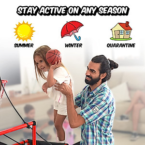 BESTKID BALL Kids Basketball Hoop Single Shot System Arcade Game Set: Indoor & Outdoor Sports Toys for Boys & Girls, Includes Ball, Ideal Party Gifts for Little Athletes Ages 3-9.