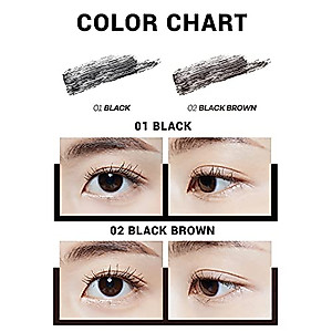 GIVERNY Milchak Sensitive Mascara #Black - Smudge Proof Voluminous Mascara with Microfiber Brush, Waterproof Lengthening & Thickening Mascara for a Long-lasting Eye Makeup, 0.1 fl.oz.