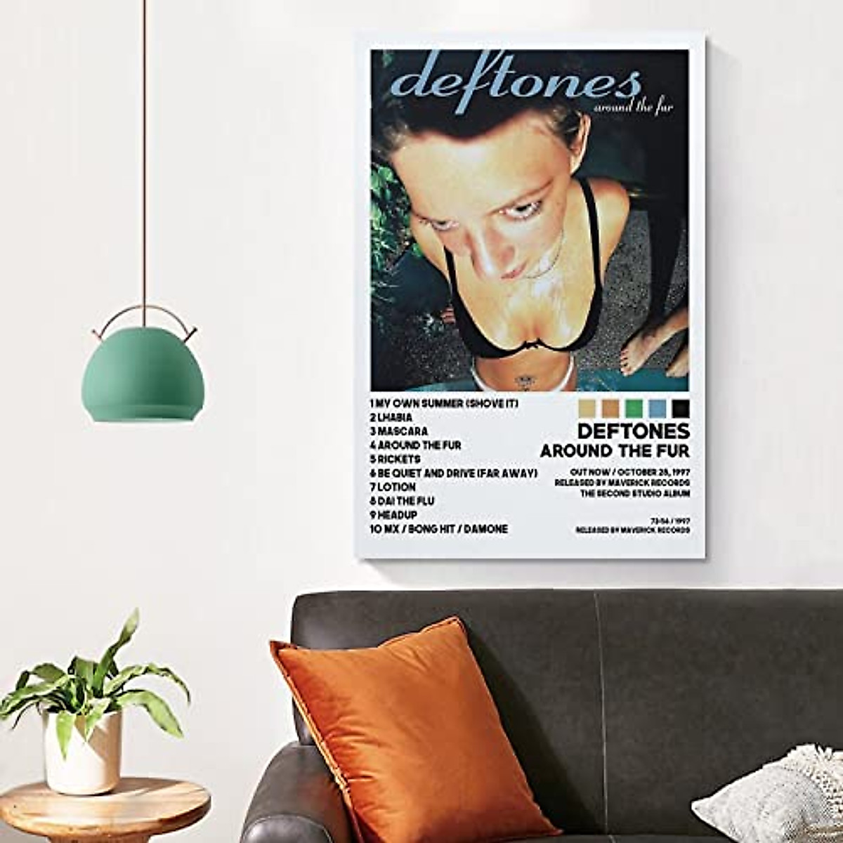 JUBEN Deftones Poster Around The Fur Poster Album Cover Posters for Room Aesthetic Canvas Wall Art Bedroom Decor 12x18inch(30x45cm)