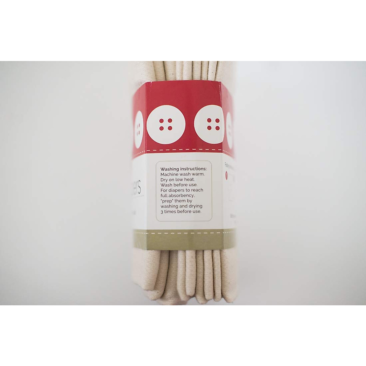 Buttons Unbleached Organic Cotton Birdseye Flat Diapers - 6 Pack