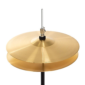 Ashthorpe 5-Piece Full Size Adult Drum Set with Remo Heads & Premium Brass Cymbals - Complete Professional Percussion Kit with Chrome Hardware - Silver