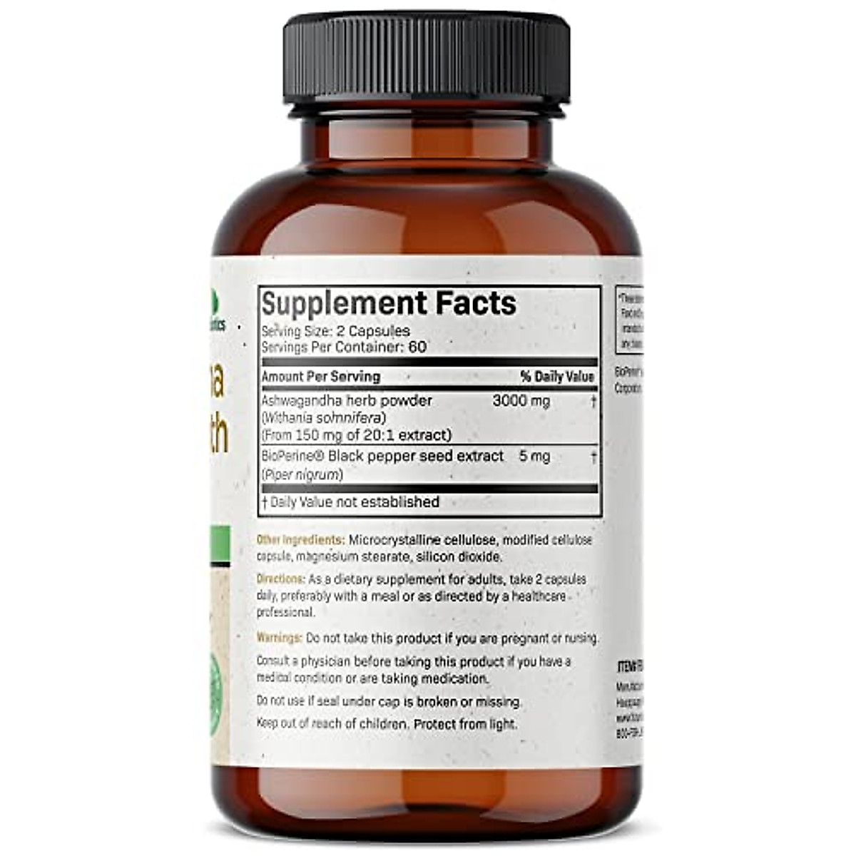 Futurebiotics Ashwagandha Capsules Extra Strength 3000mg - Stress Relief Formula, Natural Mood Support, Stress, Focus, and Energy Support Supplement, 120 Capsules