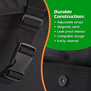 Drive Auto Car Trash Can - Collapsible, Leakproof Garbage Bin with 20 Trash Bags and Adjustable Strap - Car & Truck Accessories for Men and Women - Black, Large