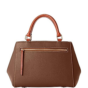 Dooney & Bourke Designer Handbags for Women, Pebble Grain Leather Small Satchel Bag with Crossbody Strap - Brown