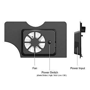 ElecGear Cooling Fan for Nintendo Switch OLED Dock, 3 Speed Replacement Back Cover for Switch New Dock, USB Powered Cooler with LED Lighting