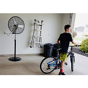 TPI Corporation CACU30-PO-HD Commercial Heavy Duty Oscillating Fan, Unassembled w/Pedestal Kit, 30" Blade Diameter, 3 Speed 1/3 HP Motor, 9' Cordset, Black