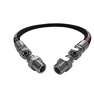 Upgraded Compressor Jumper Hose, High-Temperature 320°F, 1/2" x 40"Length, 1/2" NPT Male Connector, Both Sides Fittings Rotate Freely, 700 PSI