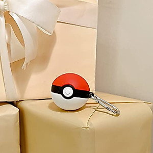 Compatible with Samsung Galaxy Buds2 pro(2022)/Galaxy Buds Live(2020)/Galaxy Buds pro(2021)/Galaxy Buds 2 (2022) Charging Box,Cute 3D Cartoon Poke Ball Earphone case,Soft Silicone Case with Hook