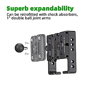 FANAUE CPC-07 Aluminum Alloy Phone Mount with 1'' Ball for Smartphones with a Width of 2.3" to 3.4", Compatible with RAM Mounts B Size Double Socket Arm & Bike Motorcycle Cellphone Holder