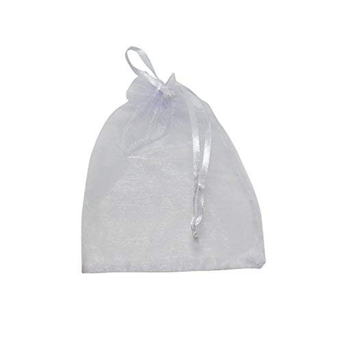100Pcs White Organza Bags 4x6 inches w/Drawstring | Accurate Sizing, Reinforced Stitching & Crease Free Sheer Organza Pouches | OB46 01