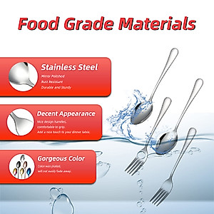 36-Piece Dinner Forks and Spoons Silverware Set, Stainless Steel Flatware Cutlery for Kitchen Home Restaurant, Heavy duty Fork 7.2 Inch and Tablespoon 6.7 Inch, Dishwasher Safe