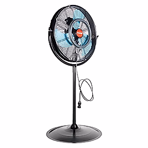 OEMTOOLS 23978 20” Tilting Pedestal Misting Fan, Fan Misters for Cooling Outdoor Spaces, Outside Patio, Water Resistant, Black