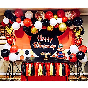62 Pack Black White Red Chrome Gold Confetti Balloons for Graduation Casino Card Night Poker Las Vegas Wedding Birthday Party Decorations