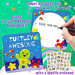 YTSQLER Lunch Box Notes for Kids, 120 Motivational Inspirational Lunch Notes Cards for Kids Girls Boys with Punny Reward Stickers, Thinking of You Cards Kids Lunch Accessories School Supplies