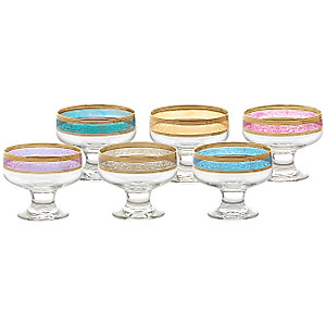 Lorren Home Trends Pedestal Melania Collection Bowls, Set of 6, Multicolored
