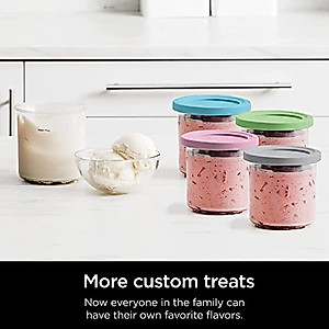 Ice Cream Pints Cups Reusable Ice Cream Pints Containers Kitchen Accessory with Lids for Ninja XSKPLID2CD, Compatible with NC299AMZ C300s Series to Ice Cream Mix Finished Products Storage (1PC Green)