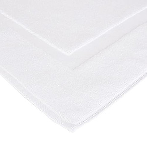 Amazon Basics Banded Bathroom Bath Rug Mat - 20 x 31 Inch, Bright White