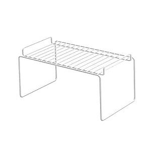 Gralara under Sink Shelf Sink Vanity Organizer Storage Shelve, Storage Shelf Punch Free Convenient Spice Rack Bathroom Shelf for Toilet, Countertop, S White