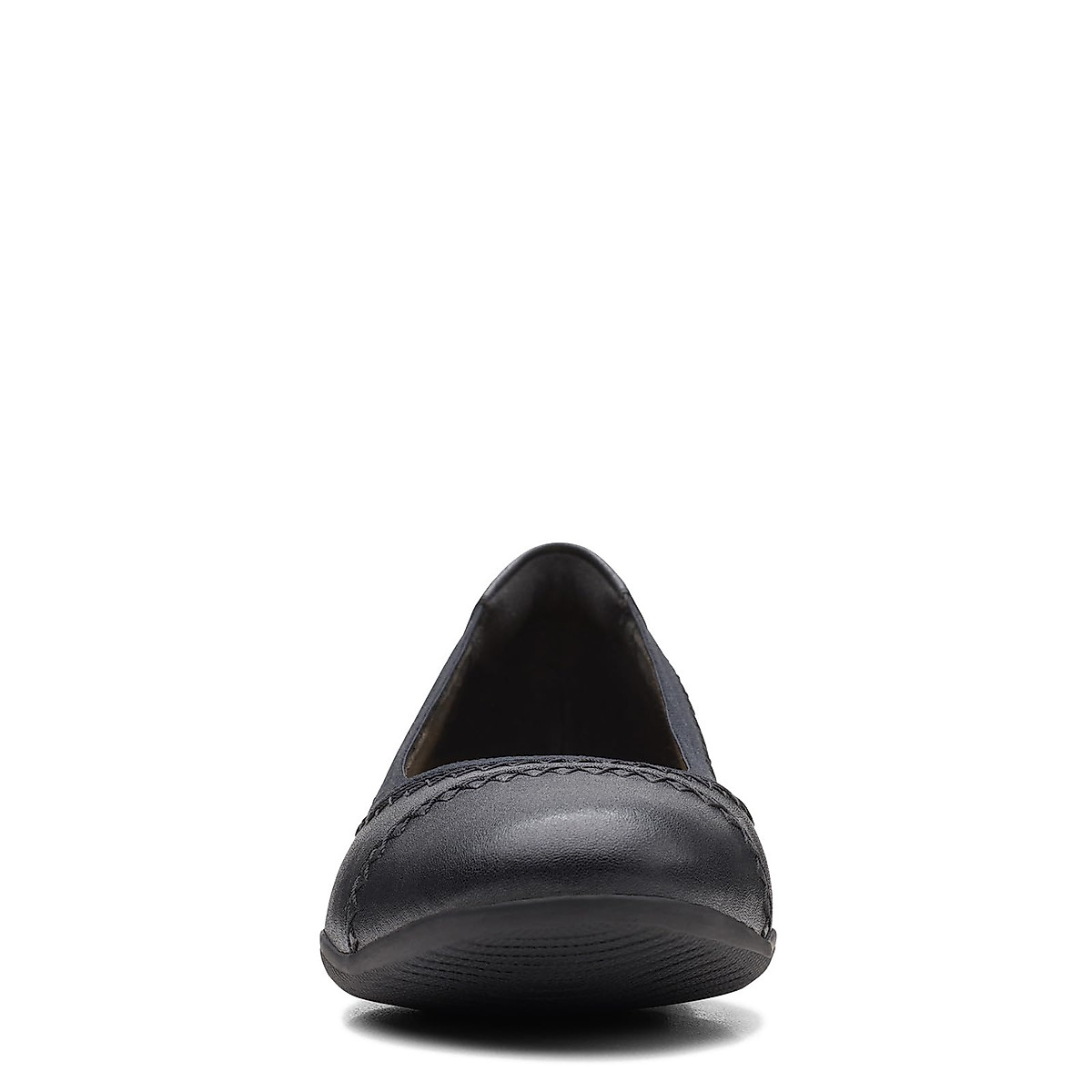 Clarks Women's Sara Bay Ballet Flat, Black Leather, 8.5