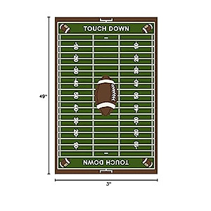 Furnish my Place 700 Corner Football Play Area Rug for Kids Playroom, Bathroom & Kindergarten Classroom, Corner Football Field Ground, Green (3'3"x8')