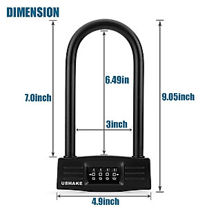 USHAKE Combination U Lock + Bike Water Bottle Cages