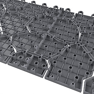 Pure Garden Deck Tiles – Set of 6 Polypropylene Interlocking Patio Tiles – Weather-Resistant Outdoor Flooring for Balcony, Porch, and Garage (Gray)