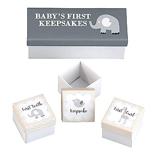 Lillian Rose 3 Piece Baby's First Keepsakes Boxes