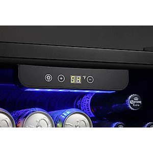 Xbeauty 120 Cans Wine Cooler Refrigerator with Temperature Control Cabinet Beverage Refrigerator Low Noise Freestanding Wine Refrigerator for Home/Office/Bar（Noble Black）