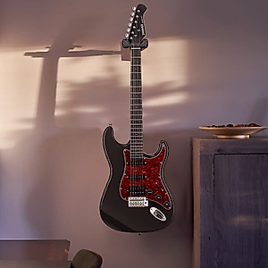 Donner Guitar Wall Mount Locking 3-Pack, Guitar Wall Hangers Auto Lock for Acoustic Electric Guitar Bass Mandolin, Black