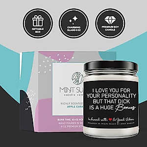 Candle Gifts for Men Funny, Boyfriend Candle, Made in USA, 9 oz, Funny Christmas Gifts for Boyfriend by Mint Sugar Candle Company