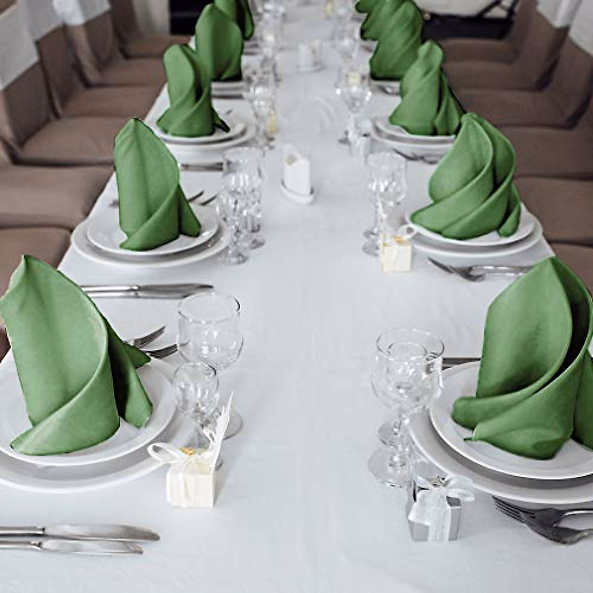 Talvania Cloth Dinner Napkins - 12 Pack Luxuriously Soft & Hotel Quality Cotton Napkins, Brilliant Fabric Napkins (18” X 18”) Perfect for Events, Hotel & Home Use (Olive Green)