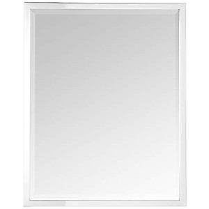Head West Brushed Chrome Framed Bathroom Mirror - Beveled Edge Rectangle Vanity Mirror - Modern Living Room Accent and Home Decor with Vertical and Horizontal Mount - 24" x 30"