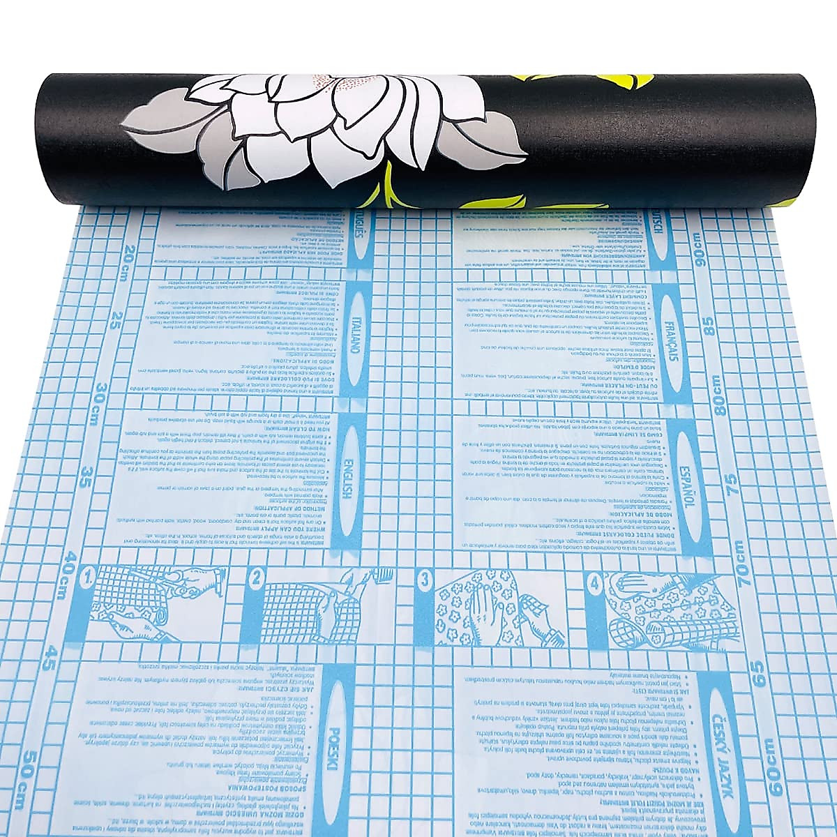 Yifasy White Rose Shelf Liner Self-Adhesive Floral Drawer Paper Protect Furniture Wall Surface Decor Girls Makeup Box Wallpaper Roll 118x17.7 Inch