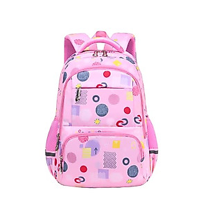 ETAISHOW Geometric Print Backpack for Girls Kids Bookbag for Elementary Middle School