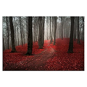 QYHART Forest Canvas Wall Art Posters HD Pictures Prints Artwork for Living Room Bedroom Modern Home Decor Painting Stretched and Framed Ready to Hang [18''W x 12''H]