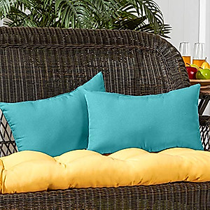 Greendale Home Fashions Outdoor Rectangle Throw Pillow (Set of 2), 2 Count (Pack of 1), Arctic