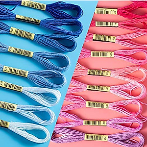 Vilihkc Rainbow Color Embroidery Floss 447 Skeins Per Pack with Cotton for Cross Stitch Threads Bracelet Yarn Craft Floss Embroidery Floss Set