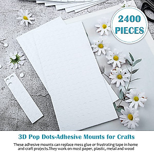 2400 Pieces Foam Dots Dual-Adhesive 3D Foam Tapes Foam Pop Dots Adhesive Mount for Craft DIY Art or Office Supplies, 12 Sheets, Round (0.31 Inch)