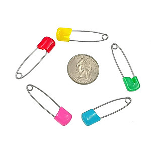 Kinteshun Baby Safety Pins,Kid Secure Clips Diaper Bib Nappy Pin with Safe Lock(50pcs,1.6 inches,7 Assorted Candy Colors)