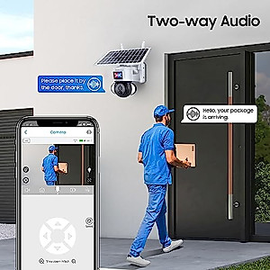 INQMEGA Solar Camera Security Outdoor,3MP HD 2.4G WiFi 15000mAh Solar Powered Cameras for Home,Color Night Vision PIR Motion Sensor Light with Siren,Remote Control