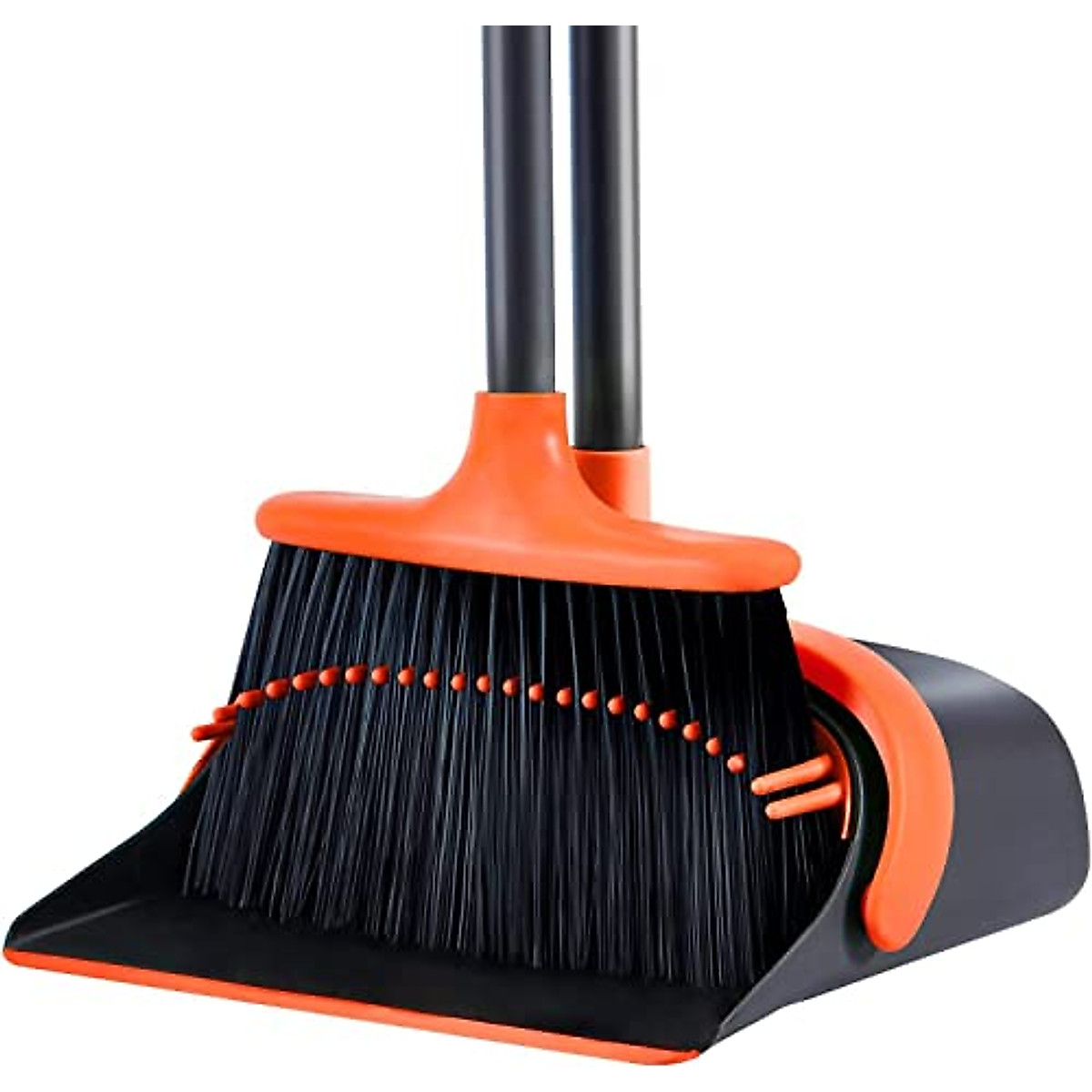 Broom and Dustpan Set, Broom and Dustpan Set for Home, Dustpan with 52" Long Handle Broom Combo Set, Standing Dustpan and Broom Set for Home Kitchen Room Office Lobby Floor Cleaning