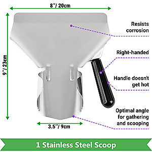 Concession Popcorn Scoop + 10 oz Salt Pepper Dredge Shaker + [100-pcs] 1 oz Red Popcorn Bags (Carnival Theme, Customizable) Bundle